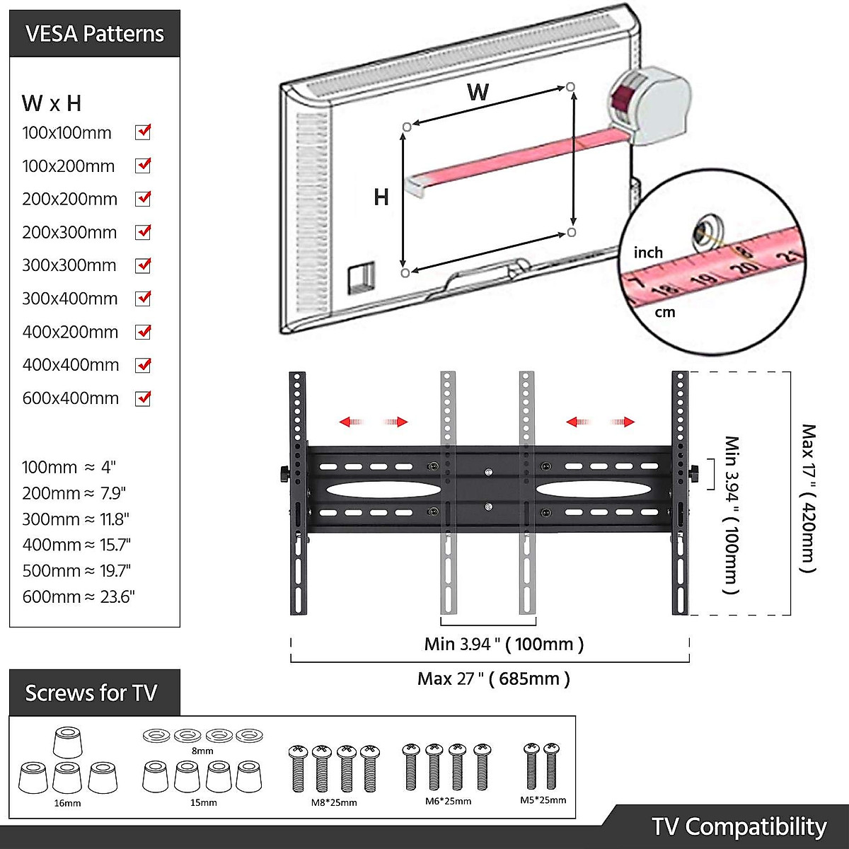 Yaheetech Adjustable Mobile TV Stand Rolling TV Cart Mount Universal fits 32 to 75 inch for LCD LED Plasma Flat Panel Screen with Locking Wheels and Storage Shelves