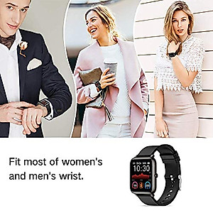 Donerton Smart Watch Bands, Man Adjustable Replacement Bands Silicone Watch Straps, Soft Silicone Hole Wristband Flexible Soft Strap Wristband Accessory P22 Smart Watch, 20mm, Black