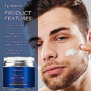 Ephraival Men's Eye Cream, Eye Cream for Dark Circles and Puffiness, Anti-aging Caffeine Eye Cream for Men, Brightens, Reduces Puffiness, Dark Circles, and Fine Lines, Eye Treatment for Men Women