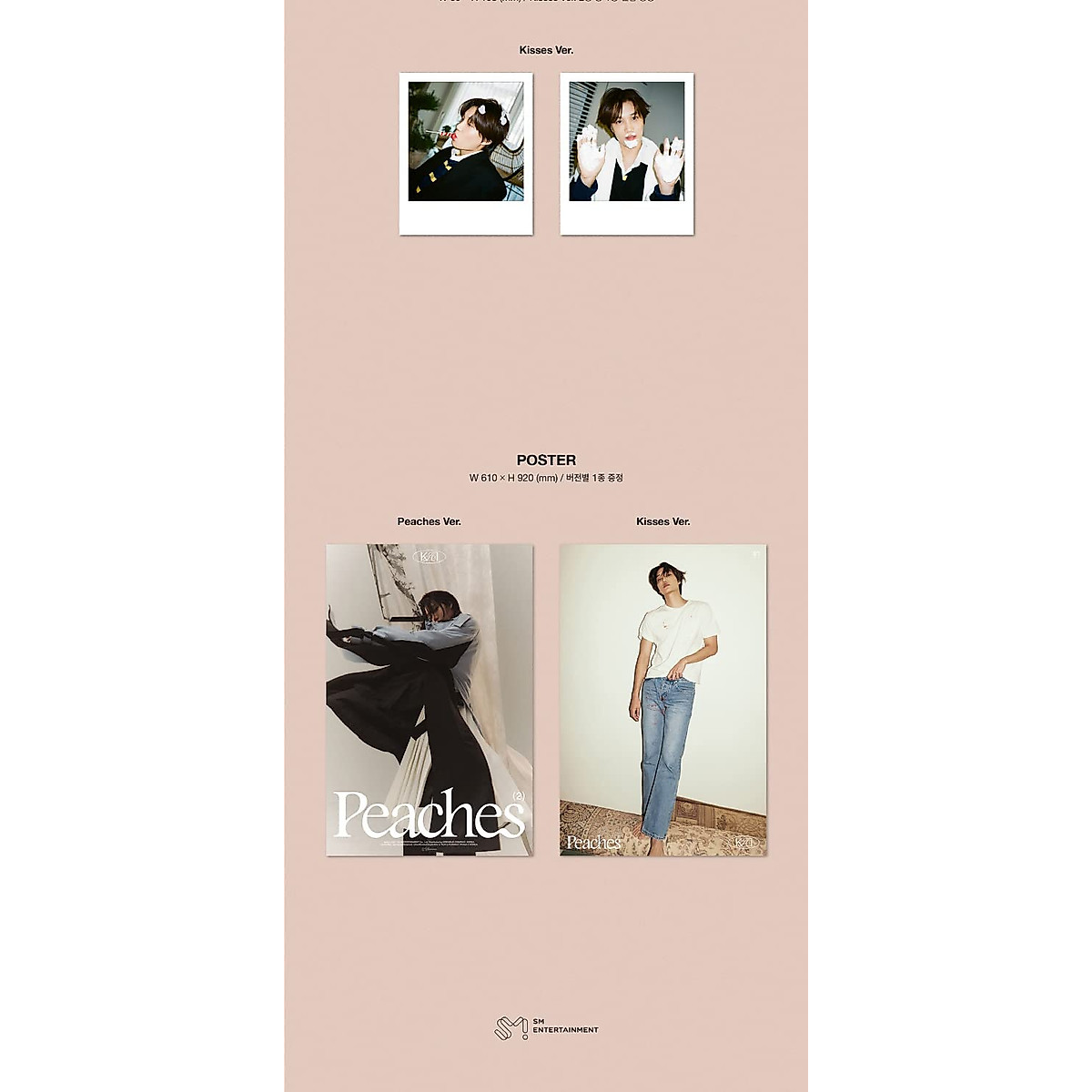 EXO Kai Peaches 2nd Mini Album Contents+Poster+Message Photo Card Set+Tracking Kpop Sealed (PHOTOBOOK B)