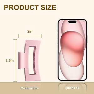 8pcs Hair Clips Set, Non-slip Hair Claw Clips 3.5 in. Acrylic Banana Rectangle Claw Clips Matte Hair Clips Hair Clamps Hair Styling Accessories for Women Girls Thin to Thick Hair, Colorful Series