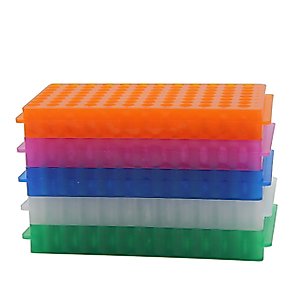 5 PCS Vial Rack Tube Rack Double Panel 96 Positions for Microcentrifuge Tubes 0.2-2ml