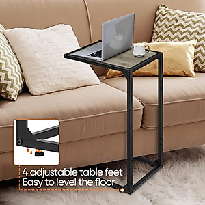 FAGIGY Side Table/C Shaped End Table for Couch & Bed, End Tables Living Room Tables Sofa Tables for Living Room, TV Tray for Eating on Couch, Small End Tables for Small Spaces, Easy Assembly, Oak