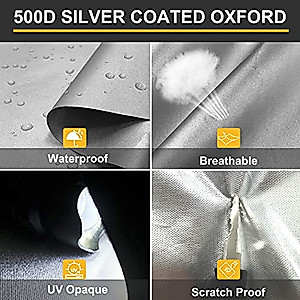 Antook 500D Pop up Camper Cover for 14 15 16ft Trailers, Waterpoof Folding RV Covers, Ripstop Pop-up Motorhome Cover