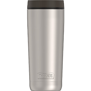 THERMOS ALTA SERIES Stainless Steel Tumbler 18 Ounce, Matte Steel/Espresso Black