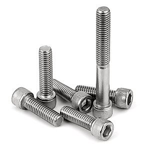 10-24 x 1/2" Socket Head Cap Screws, Full Thread, Allen Socket Drive, 304 Stainless Steel 18-8, Bright Finish, Quantity 50