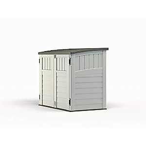 Suncast Horizontal Outdoor Storage Shed for Backyards and Patios 34 Cubic Feet Capacity for Garbage Cans, Tools and Garden Accessories, No Size, Vanilla