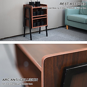 FairyHover Bedside Table Wood Side End Table Storage Unit for Bedroom Living Room Furniture Nightstand with Open Storage B,46 * 32 * 53CM