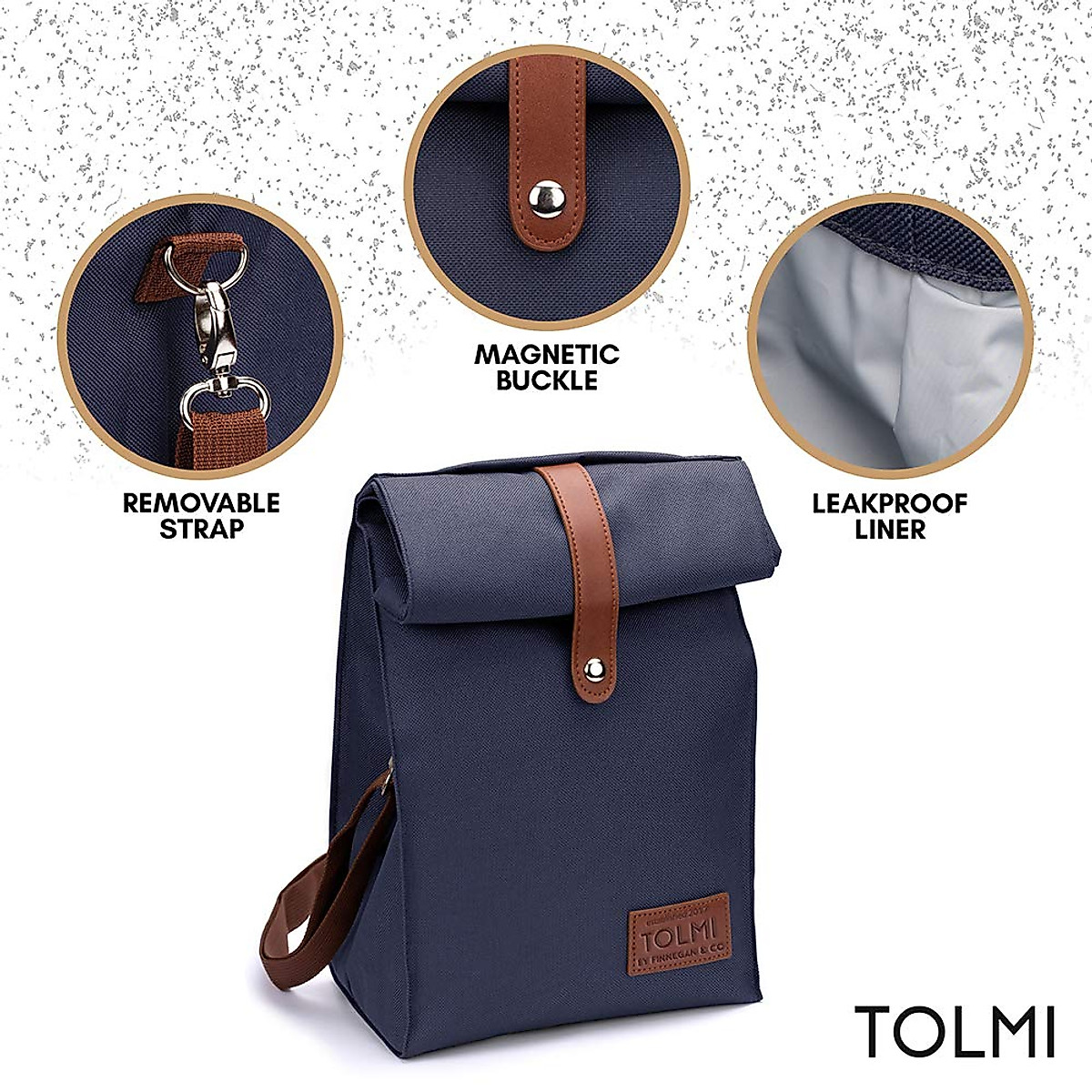 Insulated Lunch Bag by KRYO - Small reusable cooler bag - A travel lunchbox, Blu