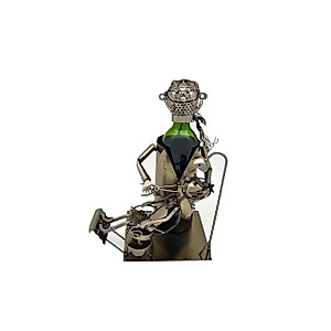 Wine Bodies Lady Dentist Metal Wine Bottle Holder, Charcoal