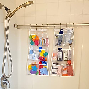 Evelots 2 Pack Shower Caddy/Organizer-Mesh-6 Pockets-Shampoo/Soap/Razor/Baby Bath Toys-Quick Dry