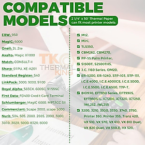 TK Thermal King, 2 1/4" x 50' Thermal Paper, 50 Rolls