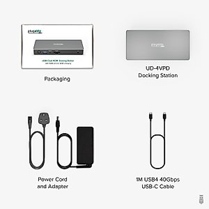 Plugable USB C Docking Station Dual Monitor, 11-in-1, USB4 40G 100W Laptop Charging Dock for Windows and Thunderbolt, 4K HDMI 2.1 upto 120Hz, 2.5Gbps Ethernet, SD Reader, 20W USB-C Charging Driverless