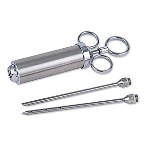 RSVP International Endurance Kitchen Tool Collection Marinade Injector with Interchangeable Needle Tips, 7x3, 2 oz Capacity, Stainless Steel