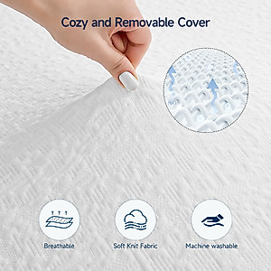 4 Inch Bamboo Memory Foam Mattress Topper, King Size, Reversible Soft & Firm Bed Topper with Knit Cover, Dual Layer Foam, Breathable Mesh Sides, Non-Slip Bottom - CertiPUR-US Certified