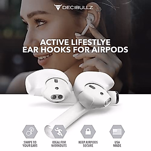 Decibullz Custom Moldable Covers and Ear Hooks, Universal Earbuds Accessory, Compatible with Apple AirPods(r) and EarPods