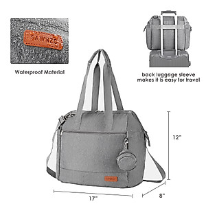 SAWNZC Large Diaper Bag Tote, Maternity Bag Travel Diaper Tote for Mom Dad, Multifunction Baby Bag for Boys Girls