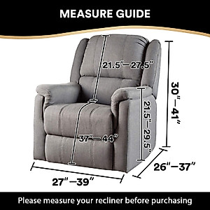 PrinceDeco Recliner Chair Cover Velvet Stretch Recliner Couch Covers 4-Pieces Style Recliner Chair Covers Recliner Cover for Reclining Chair Slipcovers Feature Non Slip Form Fitted Thick Soft, Ivory