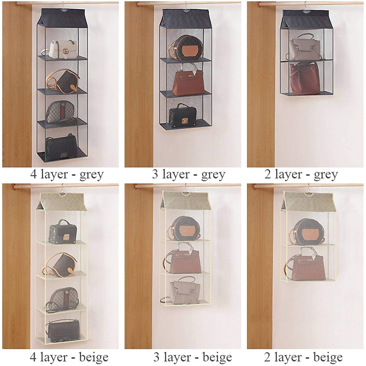HJTCZHUANYONG Handbag Buggy Bag Handbag Clothes Rack Wardrobe Clothes Rack Three-Dimensional Storage Pannier Bag Wardrobe Handbag Clothes Rack