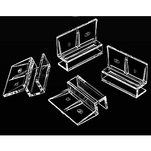 Haulonda 4pcs Clear Color Acrylic Aquarium Fish Tank Glass Cover Clip Support Holder (6mm)