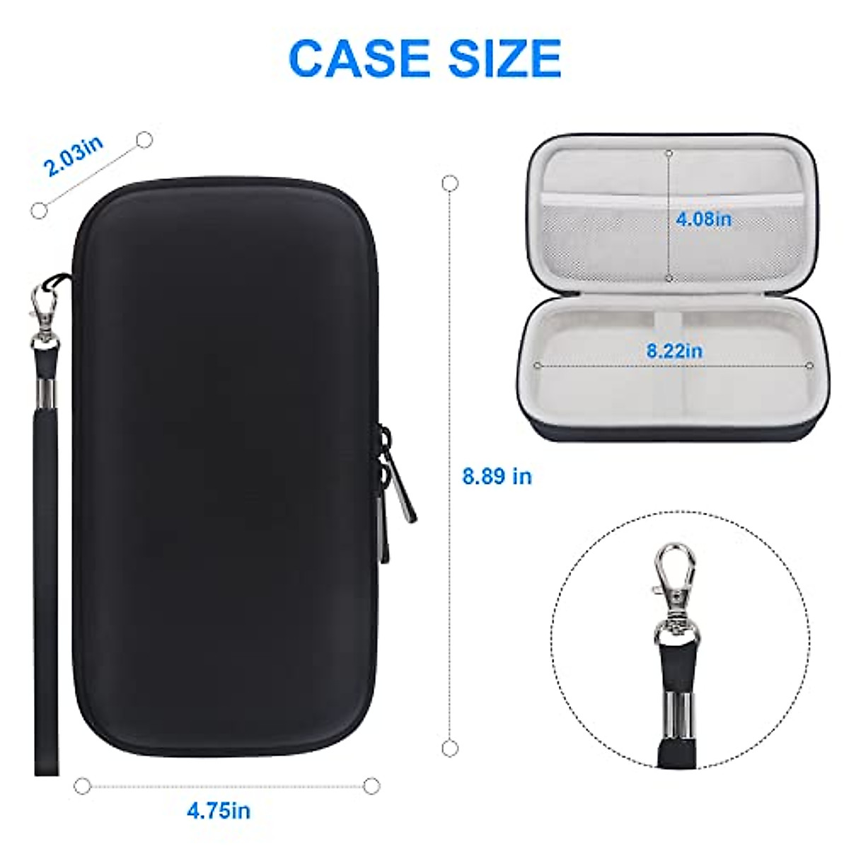 Elonbo 3D Pen Carrying Case for MYNT3D Professional Printing 3D Pen with OLED Display, Extra Mesh Pocket Fits ABS Plastic Filament, A/C Adapter, Black+Grey (Case Only! MYNT3D Not Included)