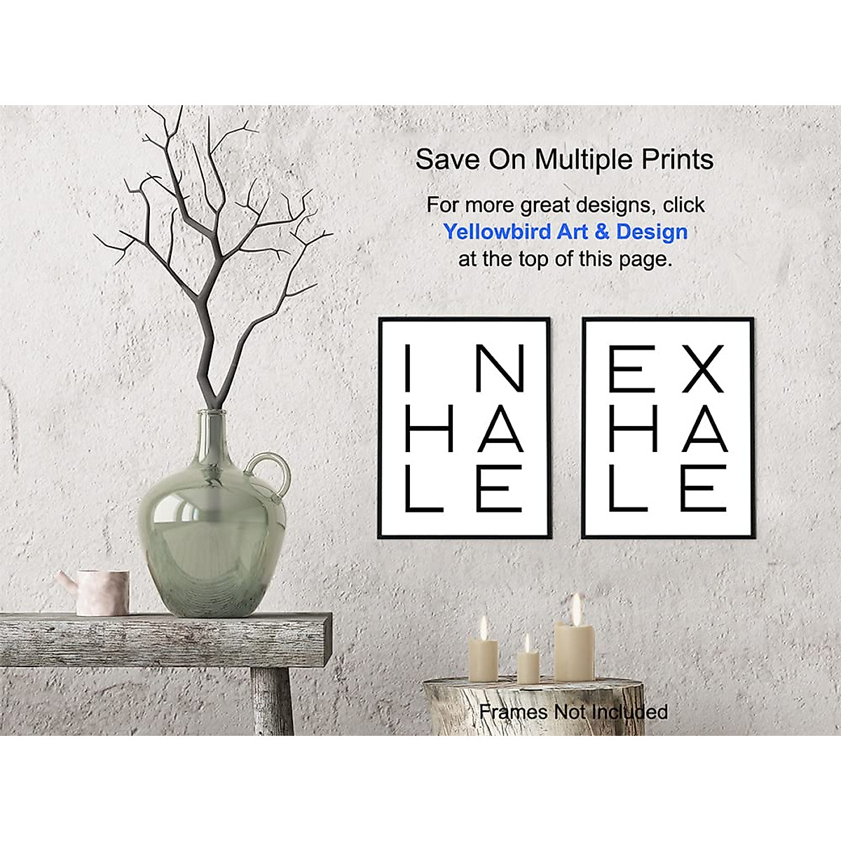 Inhale Exhale Wall Art - Zen Inspirational Meditation Wall Art Print - Unframed Typography - Spiritual Gift for Meditation Fans - Great for Bedroom, Yoga Studio - Chic Home Decor - 8x10 Print