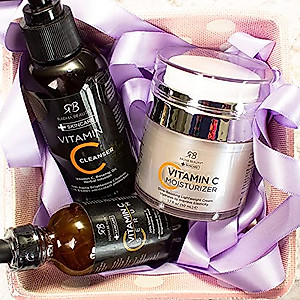 Radha Beauty Vitamin C Complete Facial Care Kit - 3-in-1 Anti-Aging Set with Cleanser, Serum, and Moisturizer for Wrinkles, and Dark Spots. Day & Night Brightening Skincare Gift Set