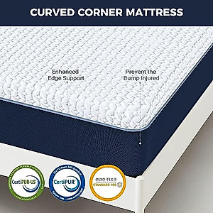 SILKIR 6 Inch Full Size Mattress, Cooling Gel Memory Foam Mattress for Pressure Relieving, Mattress in a Box, CertiPUR-US Certified, Fiberglass-Free Blue