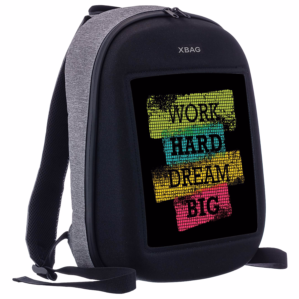 XBAG LED Backpack Customizable Led Screen Hard Case Laptop Backpack with Programmable Screen Digital Smart Model One (Gray)