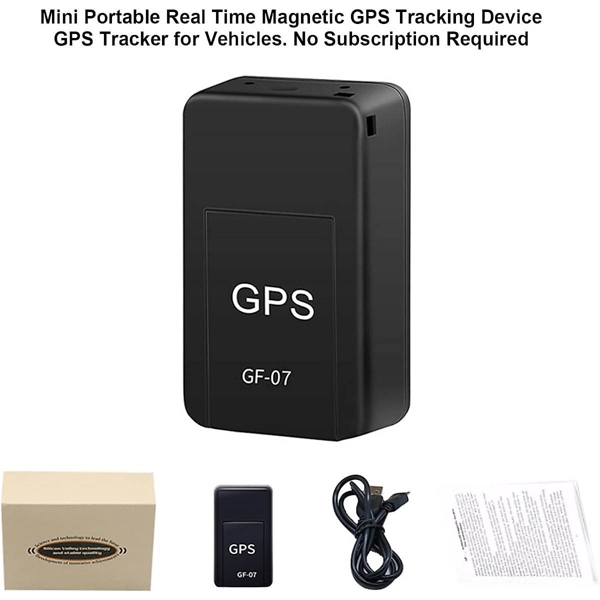 GPS Tracker for Vehicles, Mini Portable Real Time Magnetic GPS Tracking Device, Full Global Coverage Location Tracker for Car, Kids, Dogs, Motorcycle. No Subscription Required