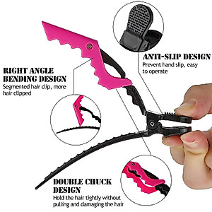 8 Pieces Rat Tail Combs Hair Clips Set,2 PCS Parting Comb and 6 PCS Clip for Women Girls Comb with Wide and Fine Teeth Hair Care Tools