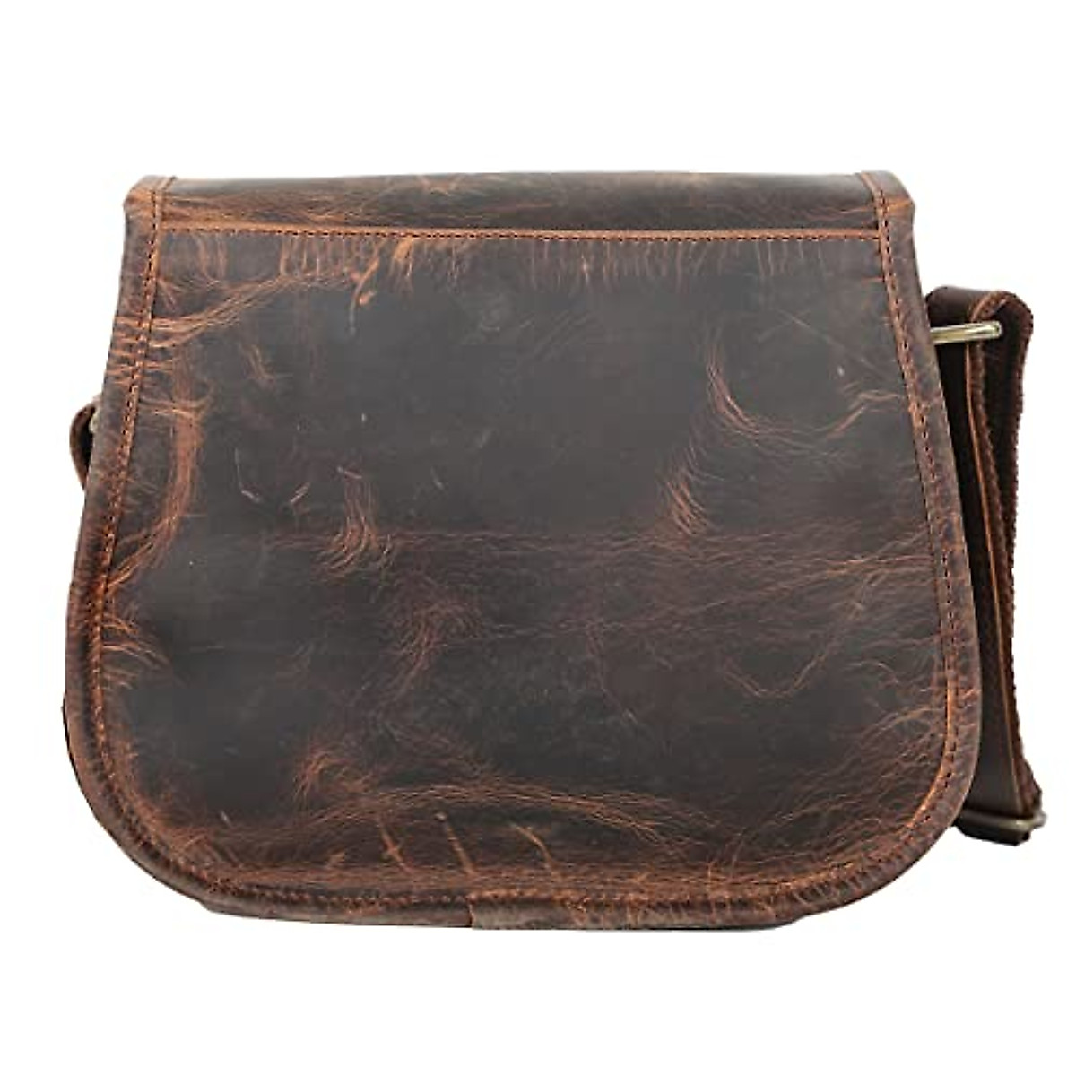 vintage crafts Buffalo Leather Crossbody Satchel Ladies Travel Women Shoulder Bag Genuine Tote Purse Dark Brown