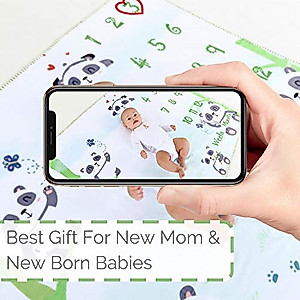 InnoBeta Baby Monthly Milestone Blanket, Flannel Plush Newborn Infant Photo Blanket, for Pictures Photography for Newborn Boys & Girls New Mom Gifts (Panda)