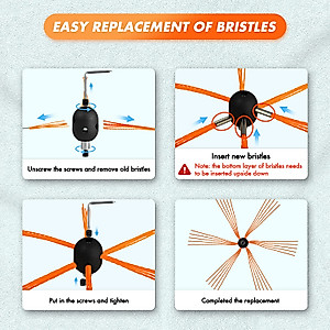 CLLVGOKD Chimney Sweep Kit 26FT Chrome Button Locking System Chimney Cleaning kit with 8 Reinforced Nylon Flexible Rods Snap Locking 45 Degree Angle Driven by Drill for Fireplace Flue Home Use