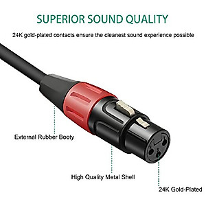 JOMLEY Mini XLR to XLR Cable,XLR Female to Mini XLR Male Microphone Audio Cable for Blackmagic Pocket 4K Camera Video Assist 4K - 3ft