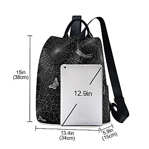 ALAZA Spiderweb Butterfly Dragonfly Women Backpack Anti Theft Back Pack Shoulder Fashion Bag Purse