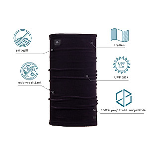 Turtle Fur Micro Fur Stretch Turtle Tube Long Neckwarmer, Black