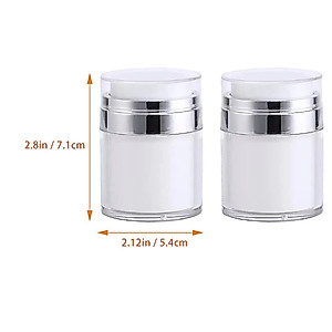 2pcs 30ml Airless Pump Bottle, Airless Pump Jar, Moisturiser Pump Dispenser, Airless Pump Jars, Drunk Elephant Container, Suitable for Filling Travel Foundation, Cream, Lotion, Moisturizer