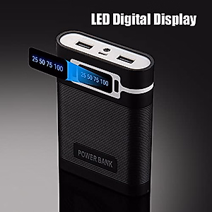 2 in 1 Portable Charger with Four 3.7V Lithium Batteries,Charger Set with 2USB, Mobile Battery Multiple Protection 2A Quick Charge DC170 (8000mah)
