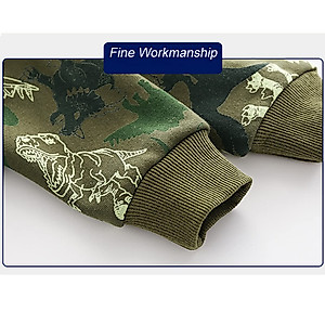 NautySaurs Boys Zip-up Dinosaur Hoodies Toddler Light Jackets Zipper Sweatshirt (C-Green, 5T)