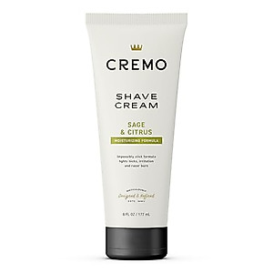 Cremo Sage & Citrus Shave Cream, Astonishingly Superior Ultra-Slick Shaving Cream for Men, Fights Nicks, Cuts and Razor Burn, 6 Fl Oz