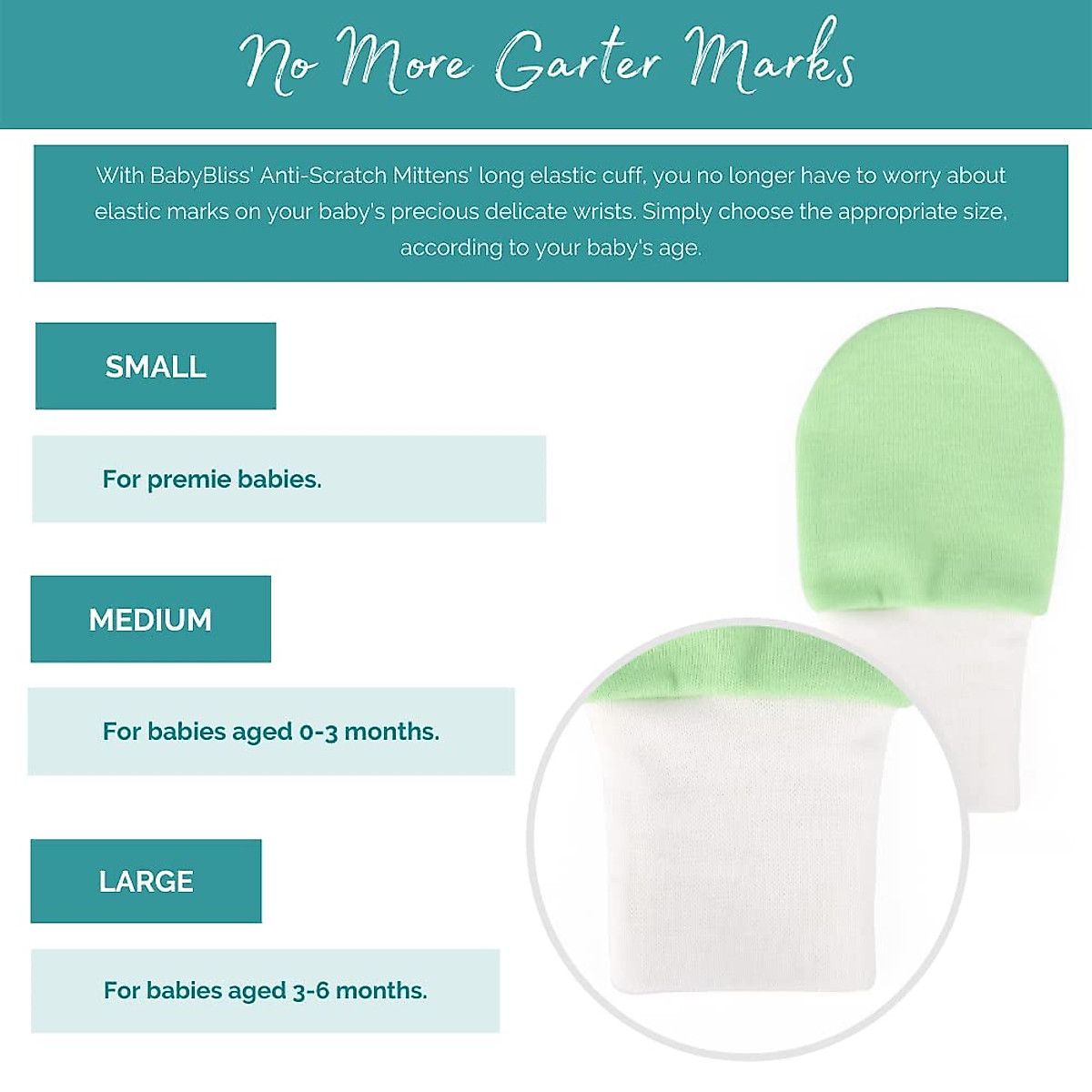 Anti-Scratch Baby Mittens - Pack of 7 Unisex Newborn Mitts - No Scratch Gloves for Boys and Girls - Cotton Gloves for Infants 0-6 Months Old with Laundry Bag (Large - for 3-6 Months)