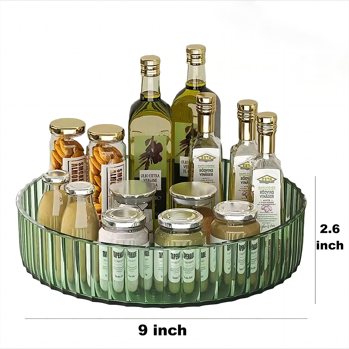 Large Lazy Susan Turntable Organizer 12-Inch, Rotating Spice Rack for Kitchen Cabinet Table Countertop Refrigerator Pantry, Steel(Pink)