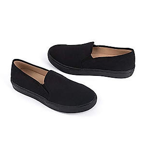 FUNKYMONKEY Women's Slip On Sneakers Preforated Comfortable Walking Casual Shoes (7 M US, Hole Black)