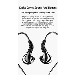 H HIFIHEAR BLON BL03 in Ear Earphone,10mm Carbon Diaphragm Dynamic Drive in Ear Earphone, Metal Shell Bass HiFi DJ in Ear Monito with 2pin Detachable Cable