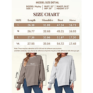 Trendy Queen Womens Oversized Sweatshirts Hoodies Crewneck Shirts Fall Outfits Teen Girls Y2k Winter Clothes Light Coffee XL
