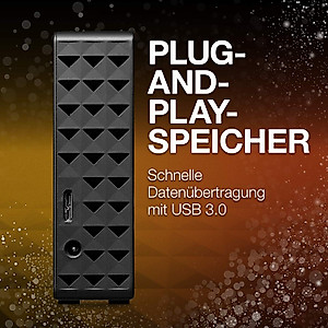 Seagate Expansion Desktop, 16TB, External Hard Drive, USB 3.0, for PC Laptop, 2 Year Rescue Services, Amazon Exclusive (STEB16000402)