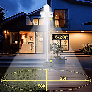 Gebosun Solar Street Lights Outdoor,60W,6000LM,High Brightness Dusk to Dawn LED Lamp,6000K,IP65 Waterproof IP65 Waterproof Solar Led Flood Light for Parking Lot,Yard,Garden,Patio,Stadium