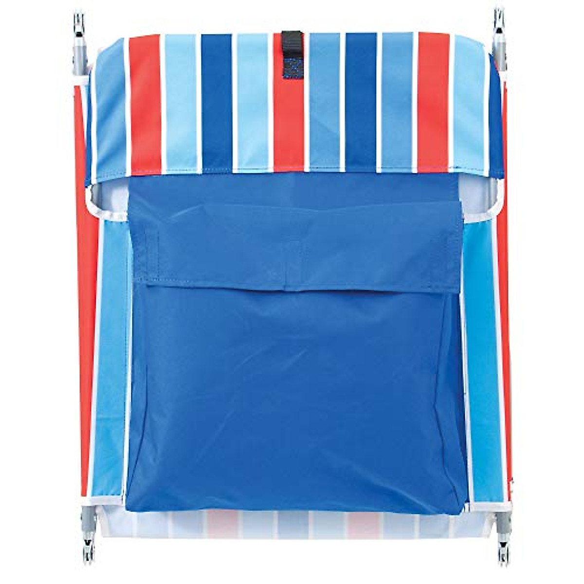 Rio Beach Portable Folding Backpack Beach Lounge Chair with Backpack Straps and Storage Pouch , Blue and Red, 8.5 lbs