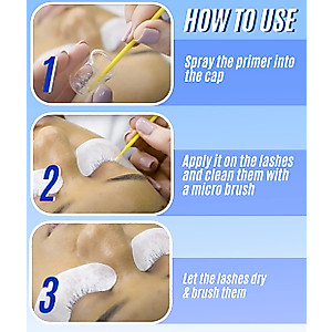 Eyelash Extension Primer/Cleanser (1.35fl.oz/40ml) Stacy Lash/Protein Oil Remover/Increase Adhesive Bonding Power Retention/Pretreatment for Individual Semi Permanent Extensions Glue Supplies